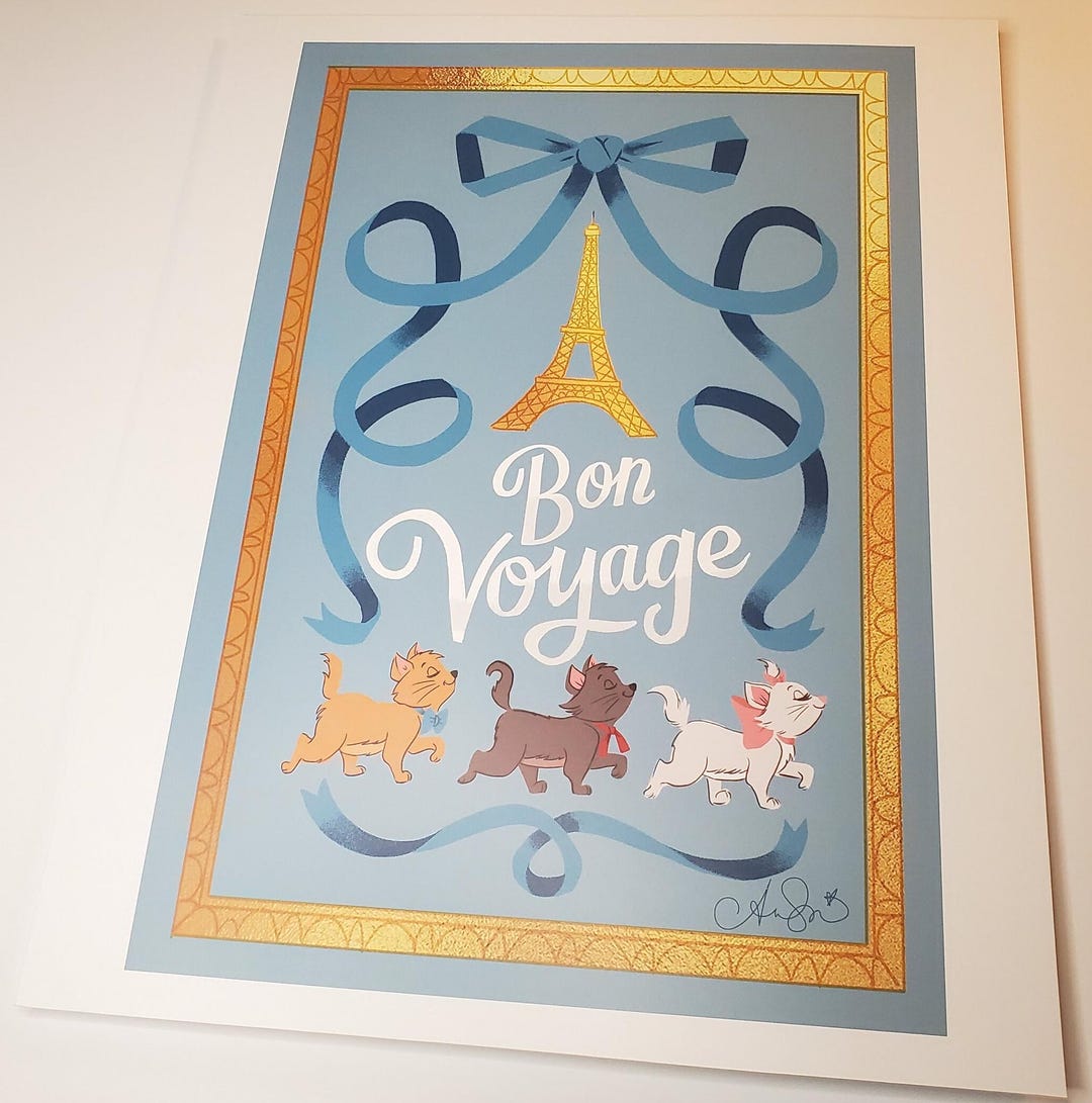 The Aristocats Poster Ann Shen Disney Lithograph Print Marie Toulouse ...