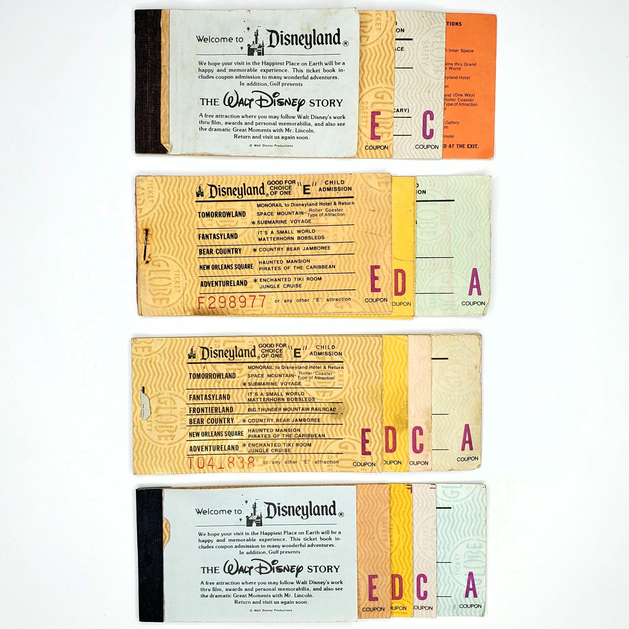 Vintage Disneyland Ticket Books Disney E-ticket E Ticket Magic Kingdom ...