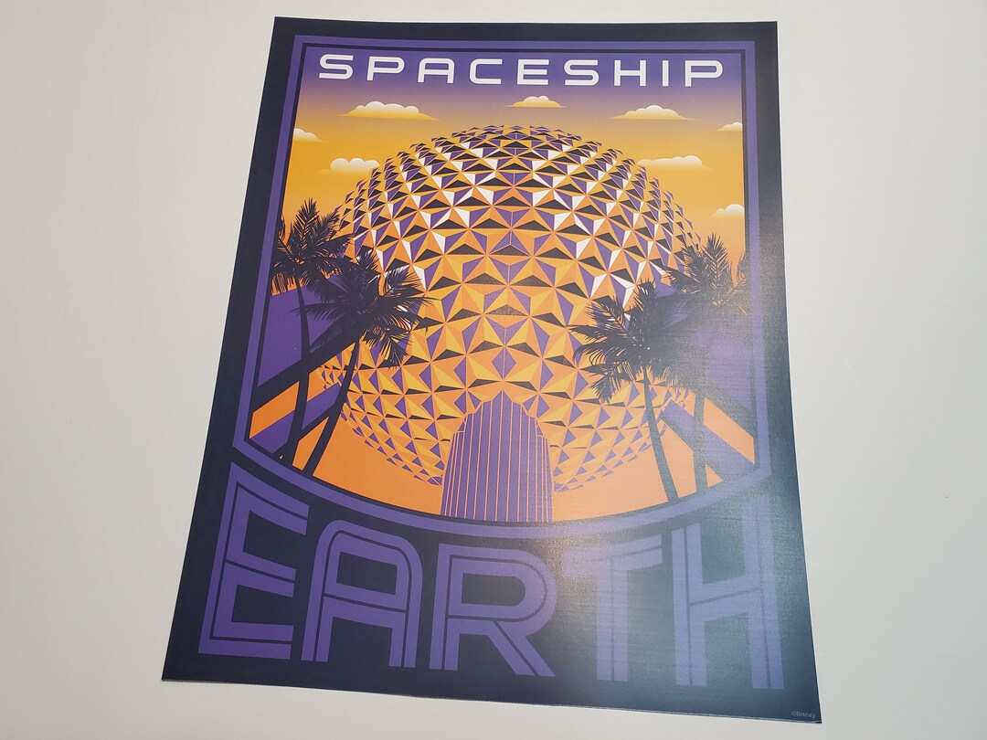 Spaceship Earth Attraction Poster Authentic Disney Poster Art Epcot ...