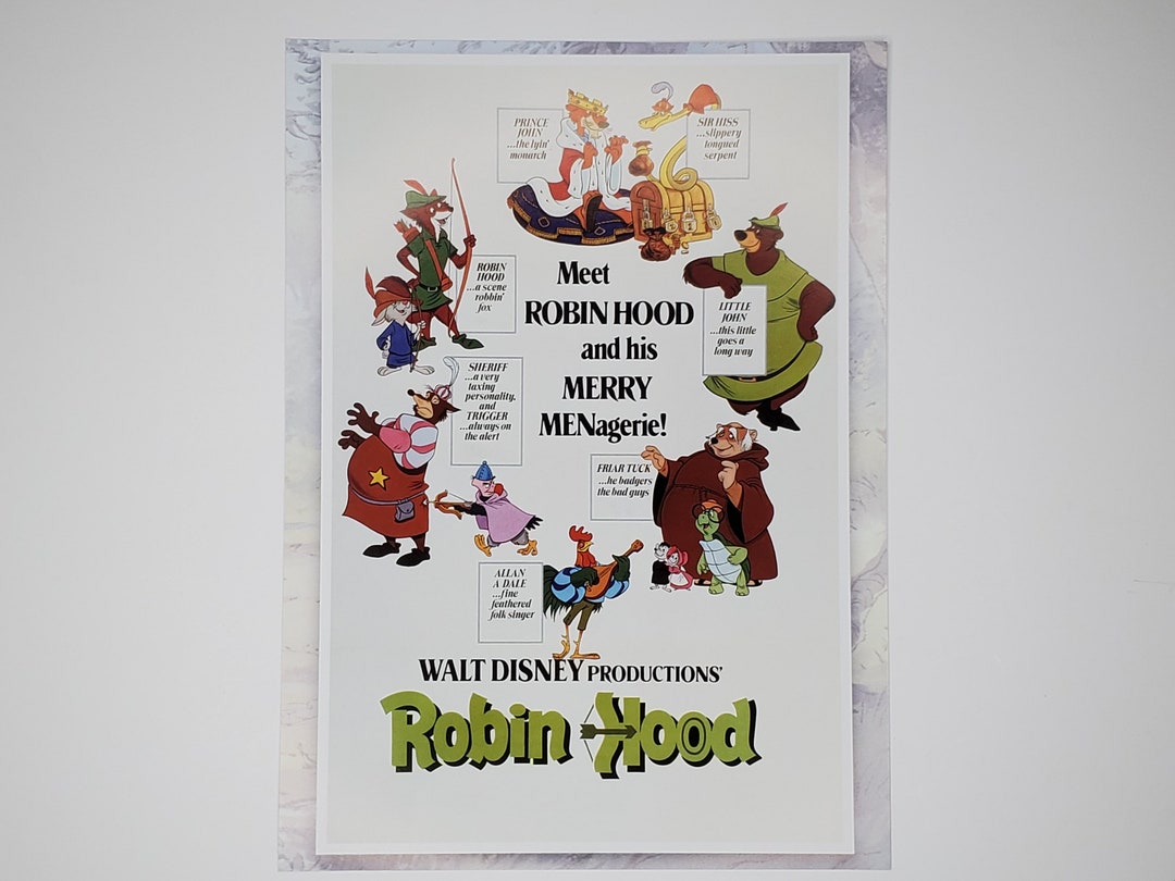 Robin Hood Mini Poster Authentic Disney One Sheet Movie - Etsy