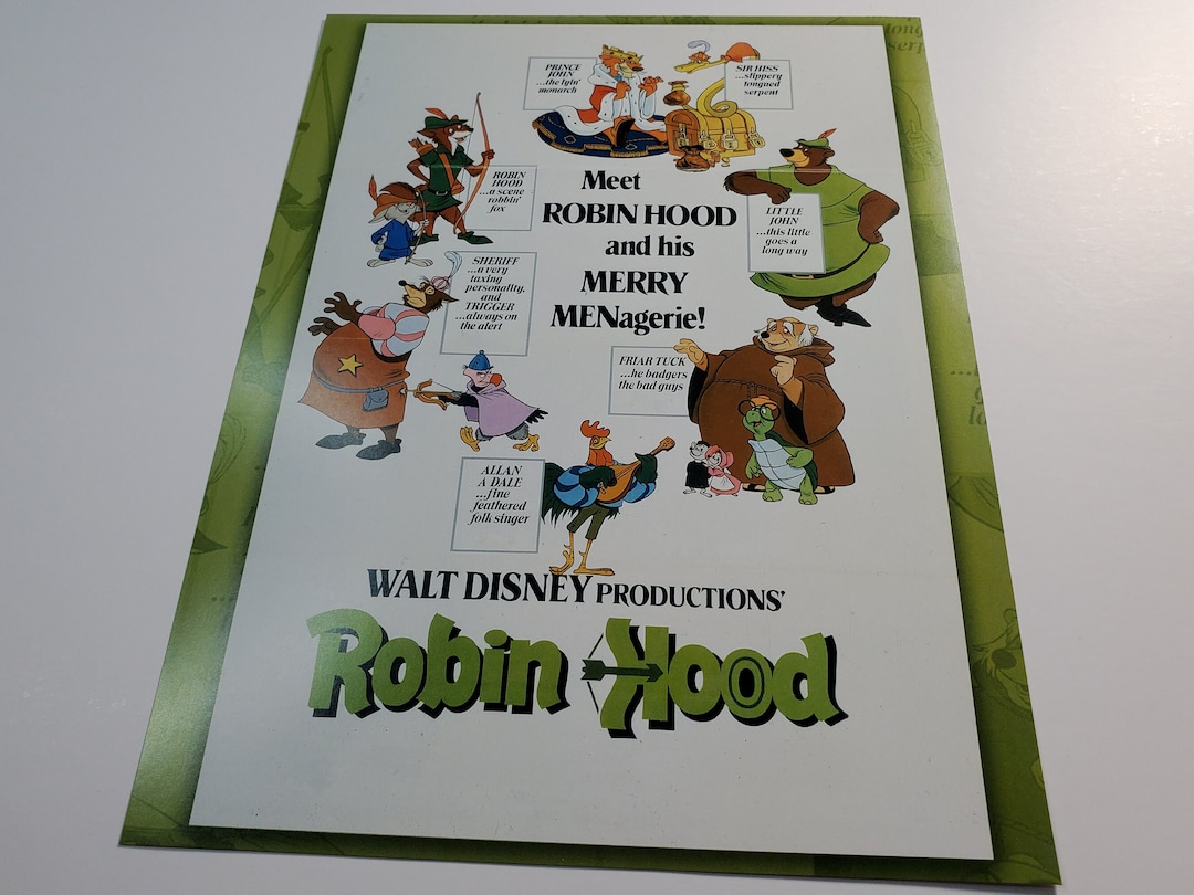 Robin Hood Mini Movie Poster Disney Poster Art 6x8 Lithograph - Etsy
