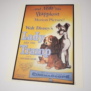 Lady and the Tramp Poster Authentic Disney Movie Print Art 11x14 ...