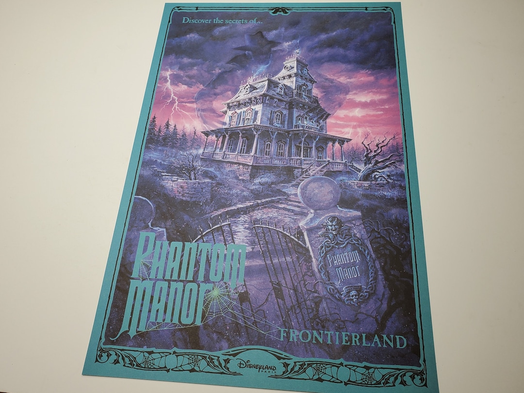 Phantom Manor Poster Authentic Disney Poster Art Euro Disneyland Paris Frontierland 12x18 ...