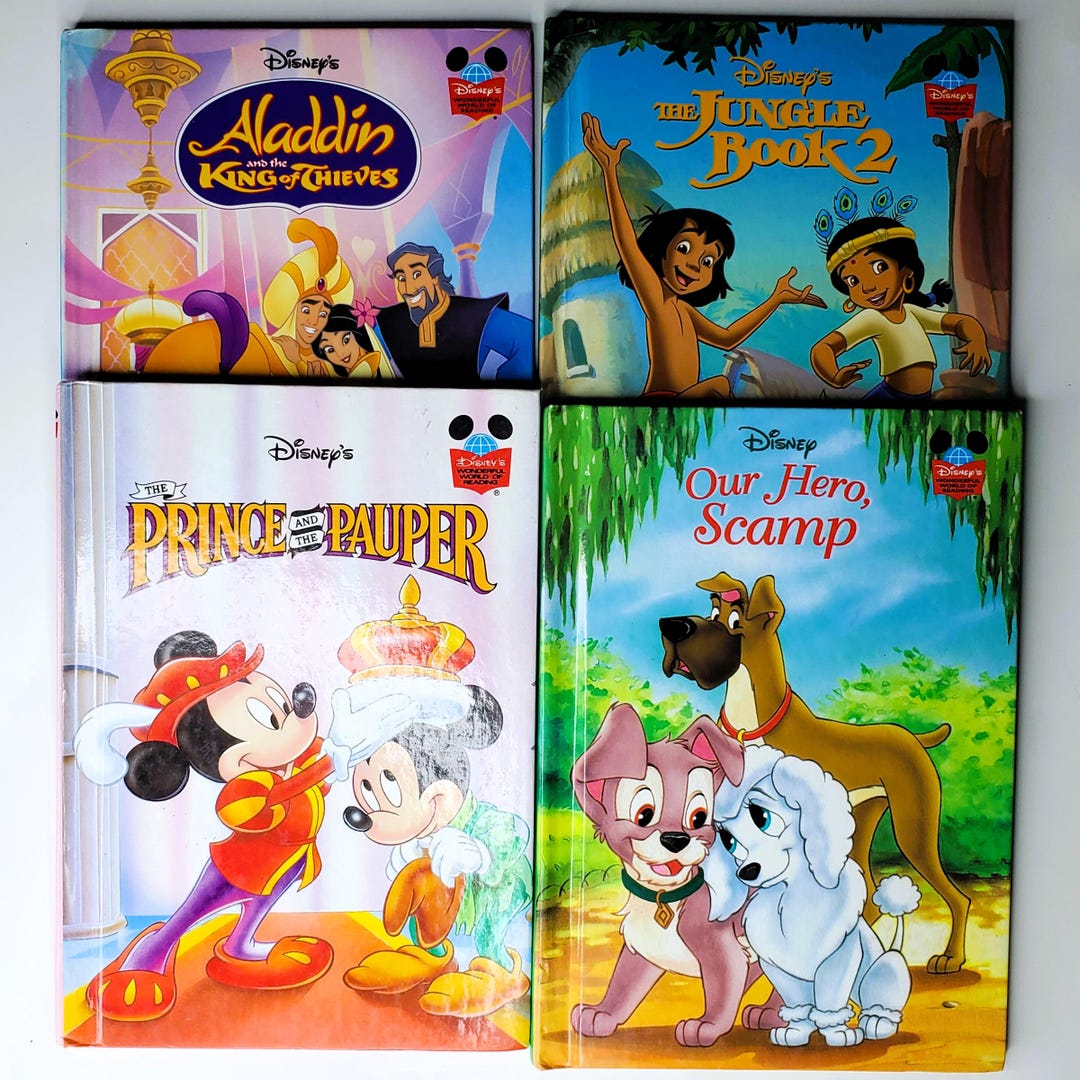 Disney's Wonderful World of Reading Books Aladdin Mickey Mouse Scamp ...