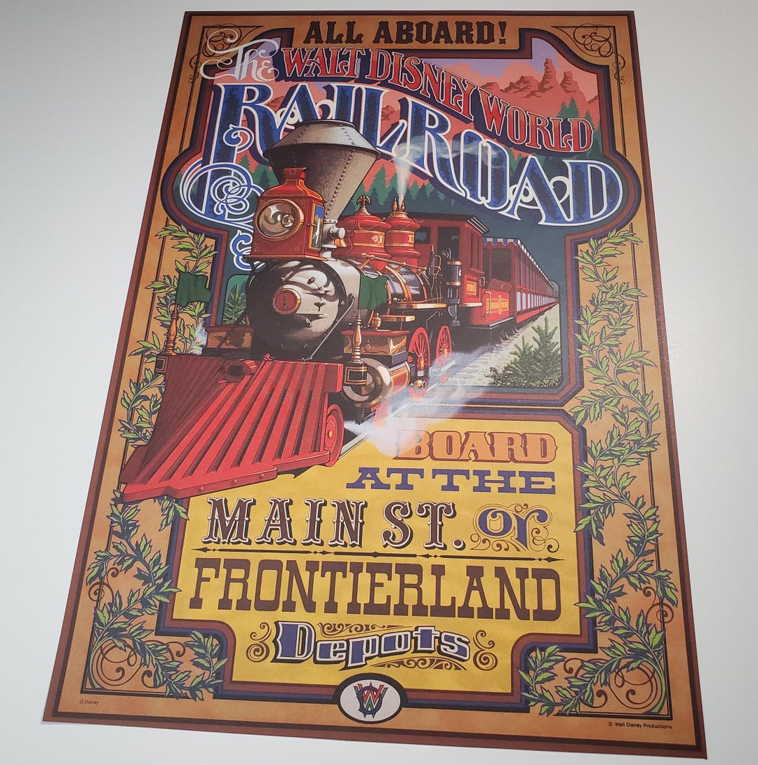Walt Disney World Railroad Poster Authentic Attraction Art Magic ...
