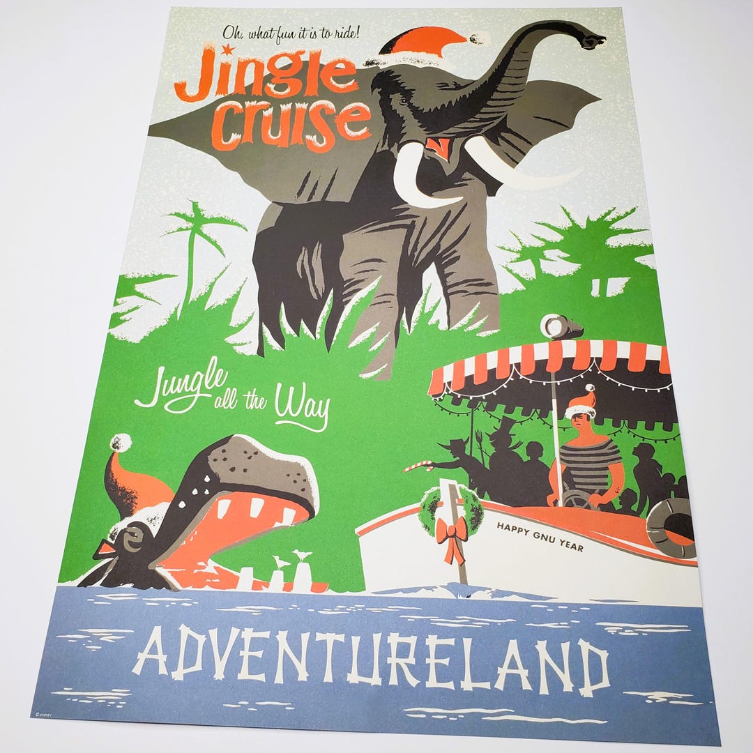 Jingle Cruise Poster Jungle Cruise Authentic Disney Lithograph Print ...