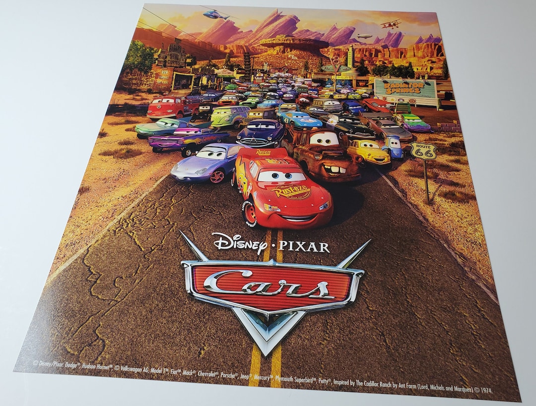 Cars Lithograph Authentic Pixar Disney Mini One Sheet Movie Poster ...