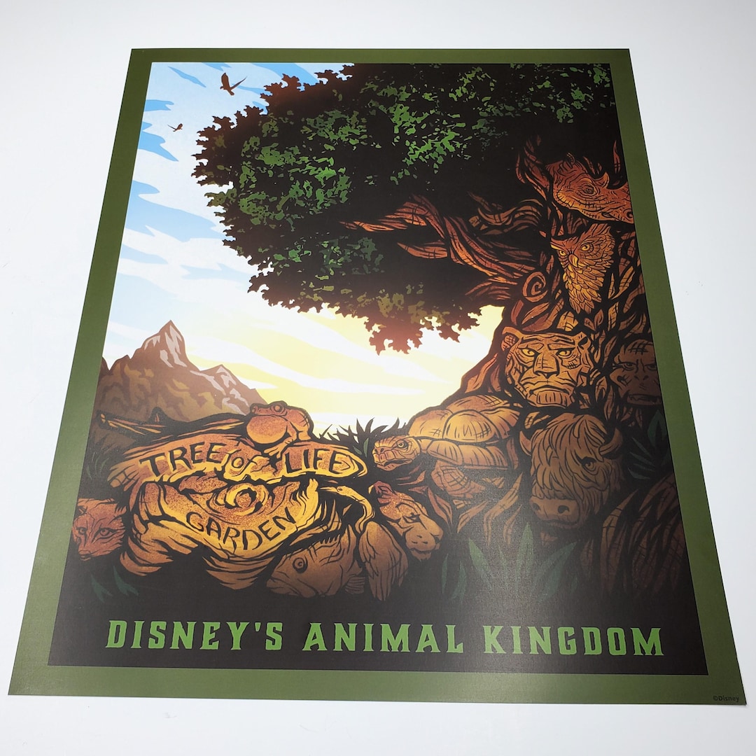 Disney's Animal Kingdom Poster Tree of Life Garden Authentic Disney ...