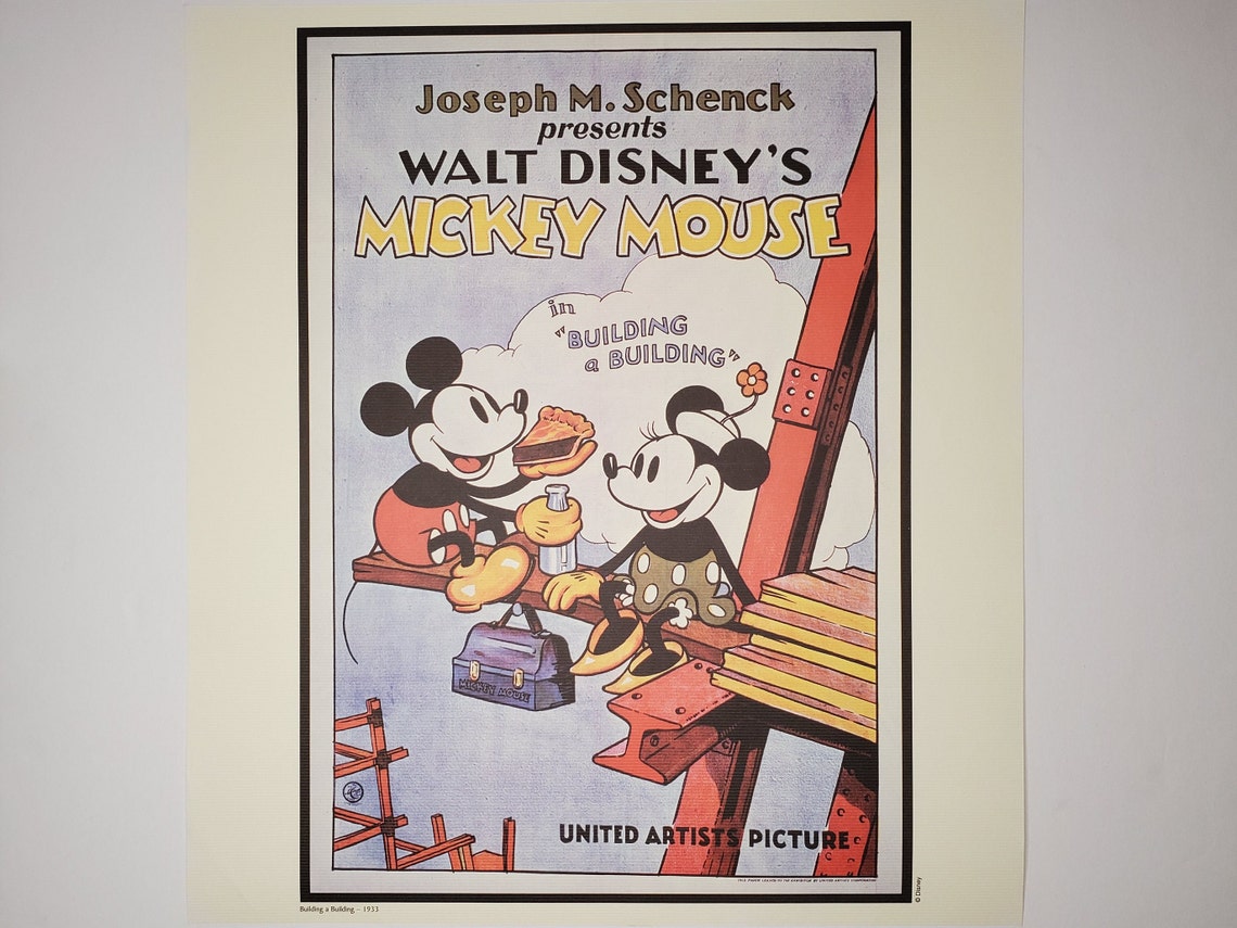 Walt Disney's Building a Building Movie Poster Authentic | Etsy