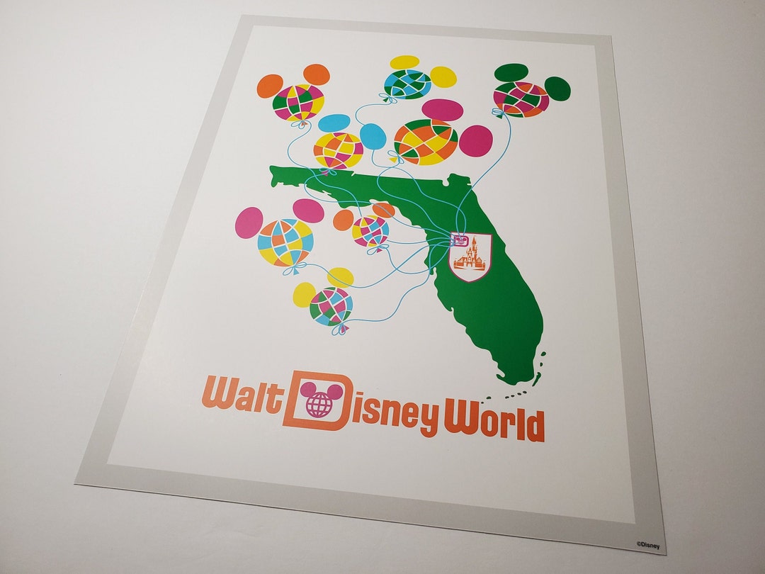 Walt Disney World Florida Map Poster Walt Disney World 50th Anniversary ...