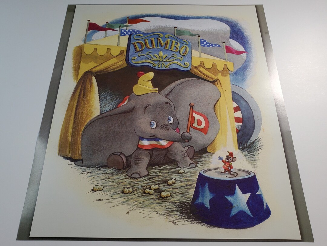 Dumbo Poster Authentic Disney Poster Art 11x12.5 Lithograph Timothy ...