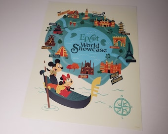 Epcot World Showcase Map - Etsy
