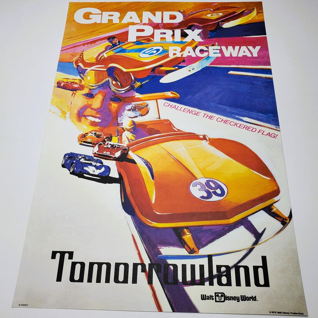Grand Prix Raceway Poster Authentic Disney Poster Art Walt Disney World ...