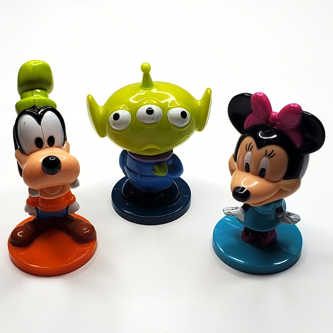 Disney Bobbleheads Minnie Mouse Goofy Alien Kellogg's Cereal 3 Inch Toy ...