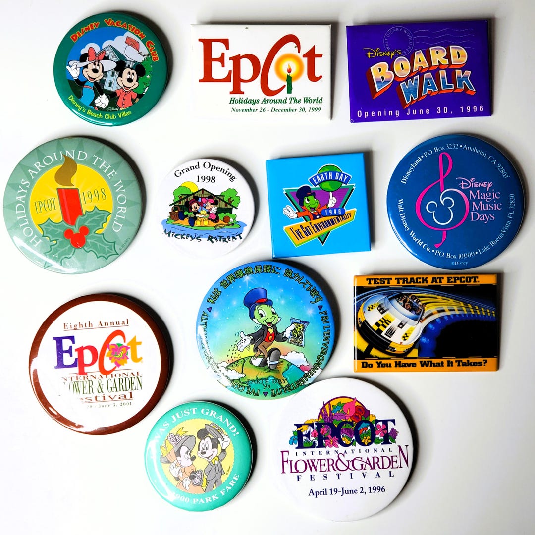 Walt Disney World Cast Member Buttons Earth Day Epcot Flower and Garden ...