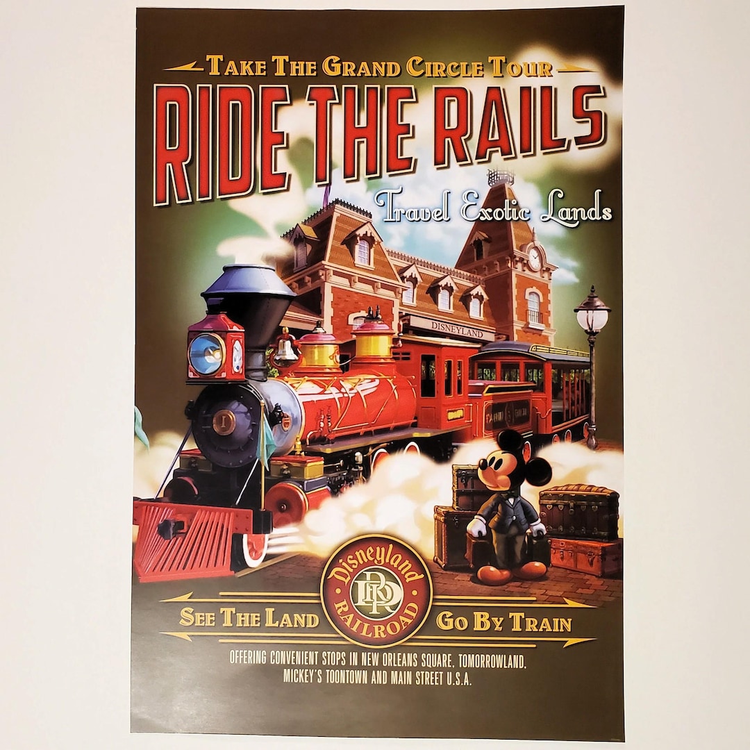 Disneyland Railroad Poster Mickey Mouse Authentic Disney Poster Art ...