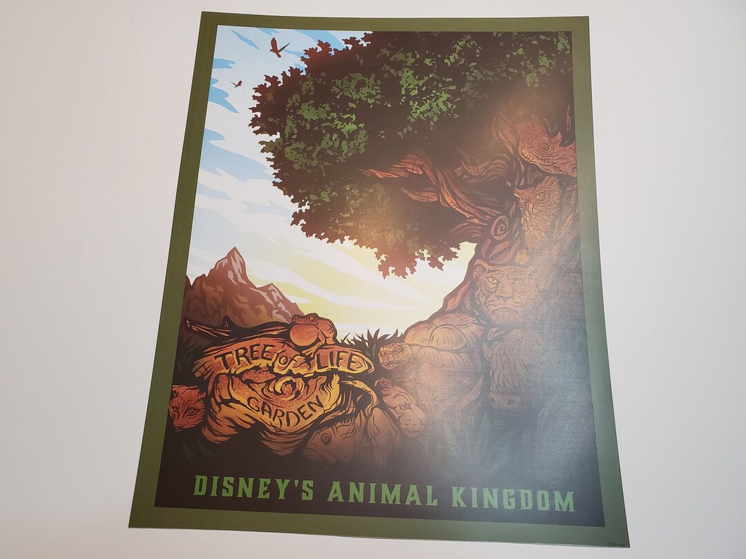 Disney's Animal Kingdom Poster Tree of Life Garden Authentic Disney ...