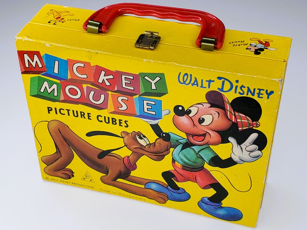 Mickey Mouse Picture Cubes Walt Disney Vintage Puzzle Building Blocks ...