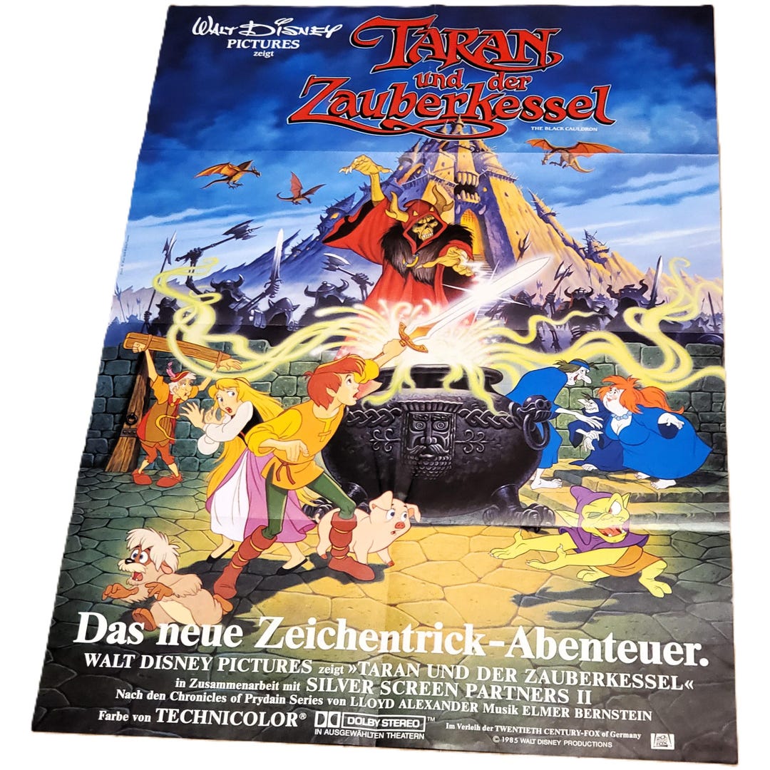 The Black Cauldron German One Sheet Authentic 1985 Disney Movie Poster ...