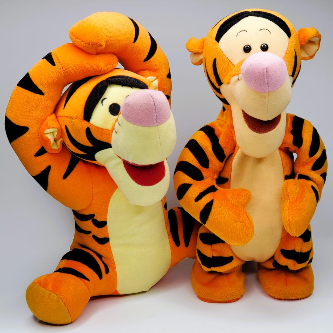 Talking and Bouncing Tigger Plush Disney Hide and Seek Tigger Mattel Hasbro Winnie the Pooh ...