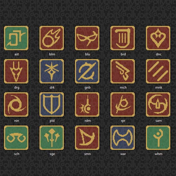 Final Fantasy 14 Pixel Art Emblems Matte Vinyl Sticker Set (20) (2") - Etsy
