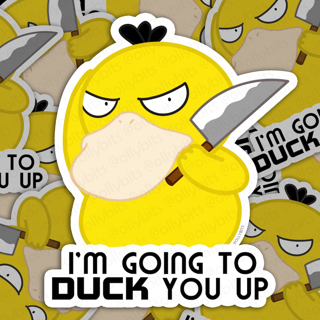 DUCK YOU UP Psyduck Matte Decal Vinyl Sticker (4") - Etsy