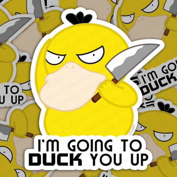 DUCK YOU UP Psyduck Matte Decal Vinyl Sticker 4 | Etsy
