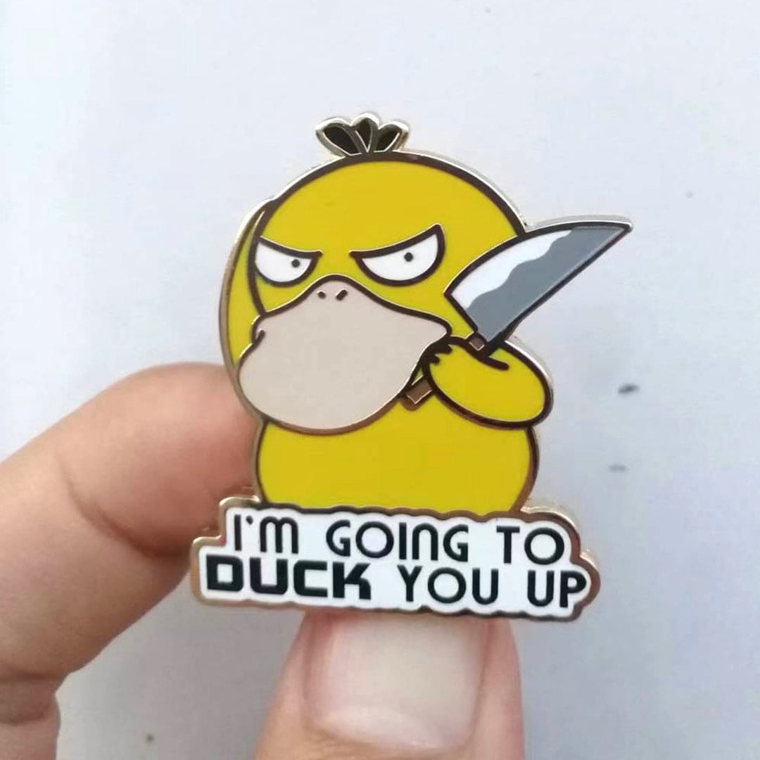 DUCK YOU UP Psyduck With Knife Pokemon Pocket Monster Hard Enamel Pin ...