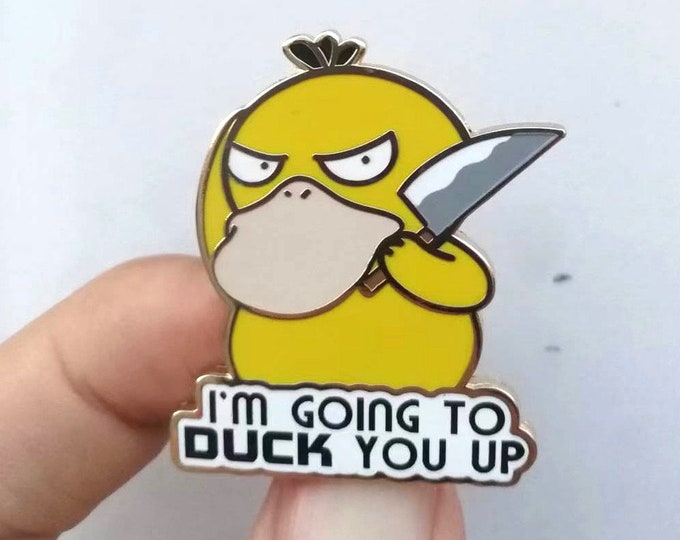 DUCK YOU UP Psyduck With Knife Pokemon Pocket Monster Hard Enamel Pin 1 ...