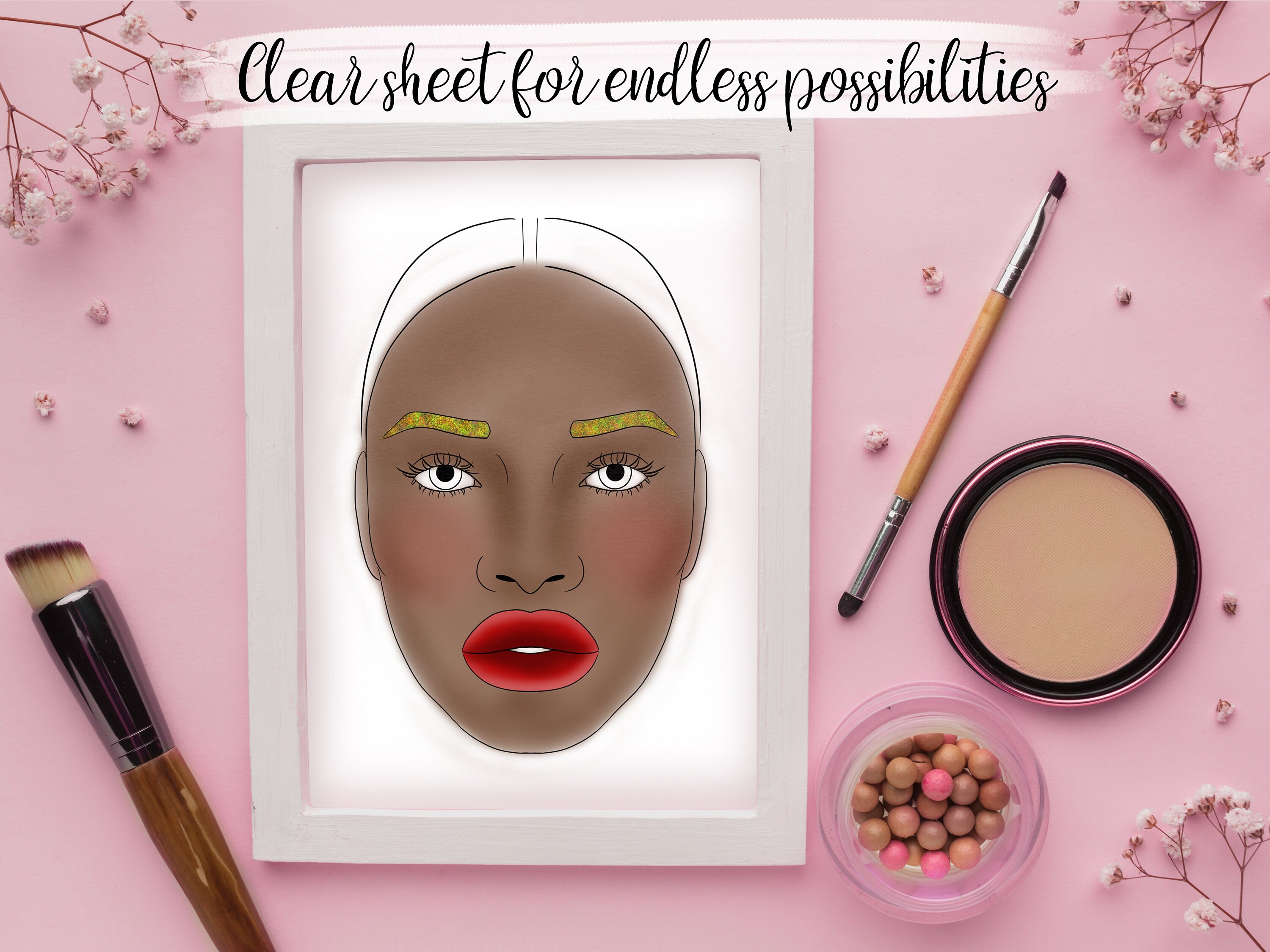 Makeup Face Charts for Artists – Printable & Procreate Templates ...