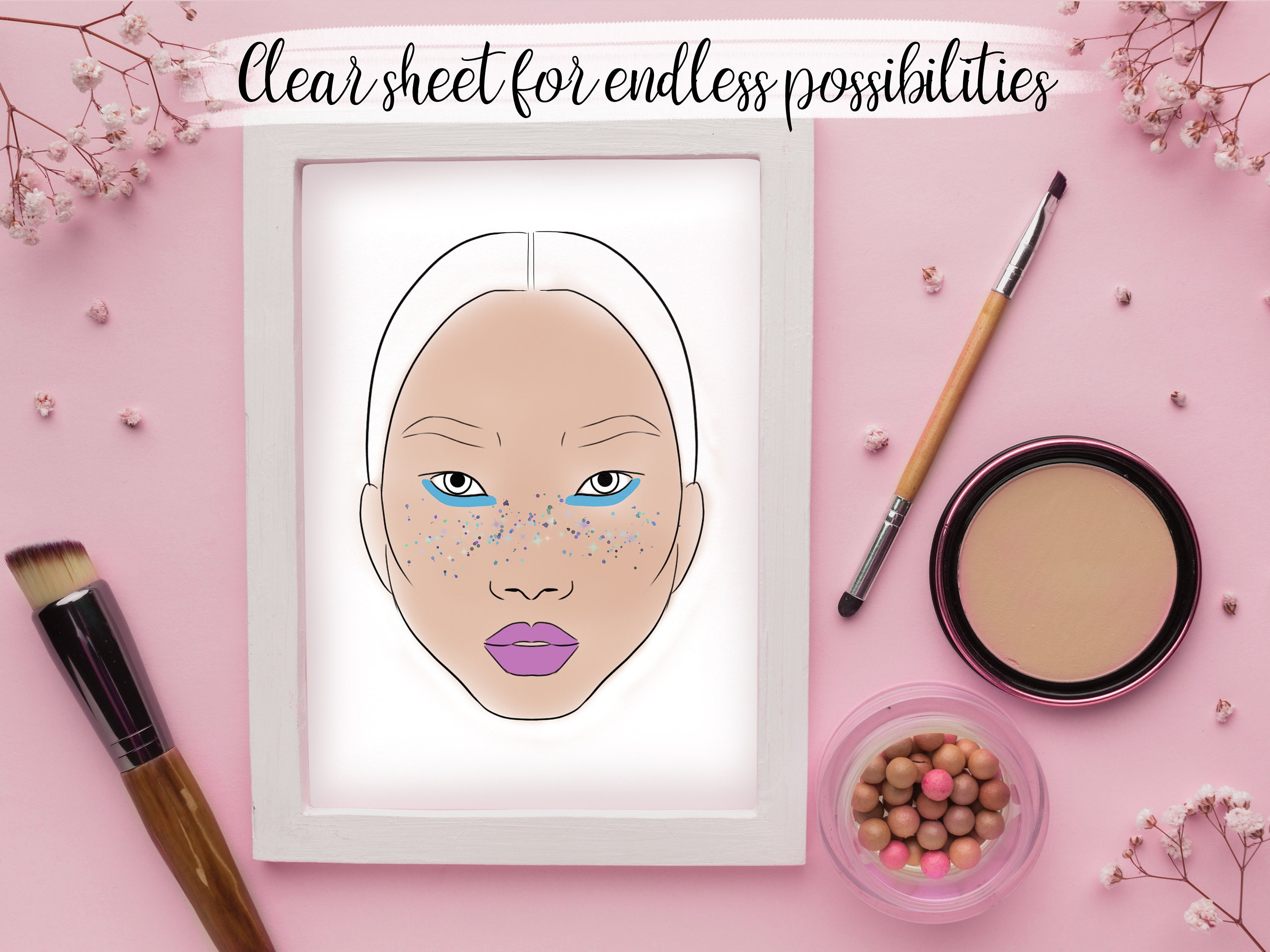 Makeup Face Chart, Asian Girl Face Makeup Sheet, Makeup Artist Template ...