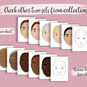 Makeup Face Chart, Caucasian Girl Face Makeup Sheet, Makeup Artist ...