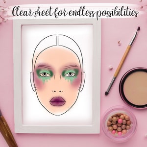 Makeup Face Chart, Caucasian Girl Face Makeup Sheet, Makeup Artist ...