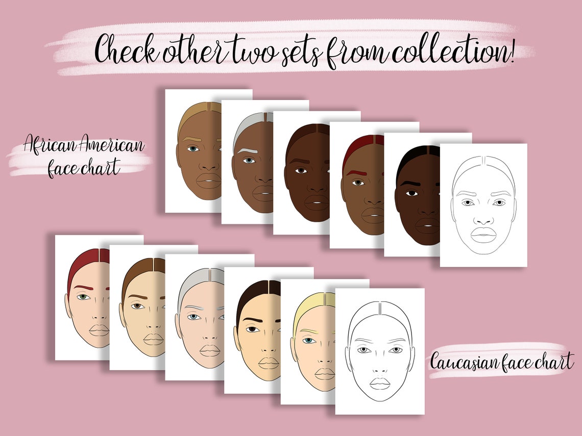 Makeup Face Chart, Asian Girl Face Makeup Sheet, Makeup Artist Template ...