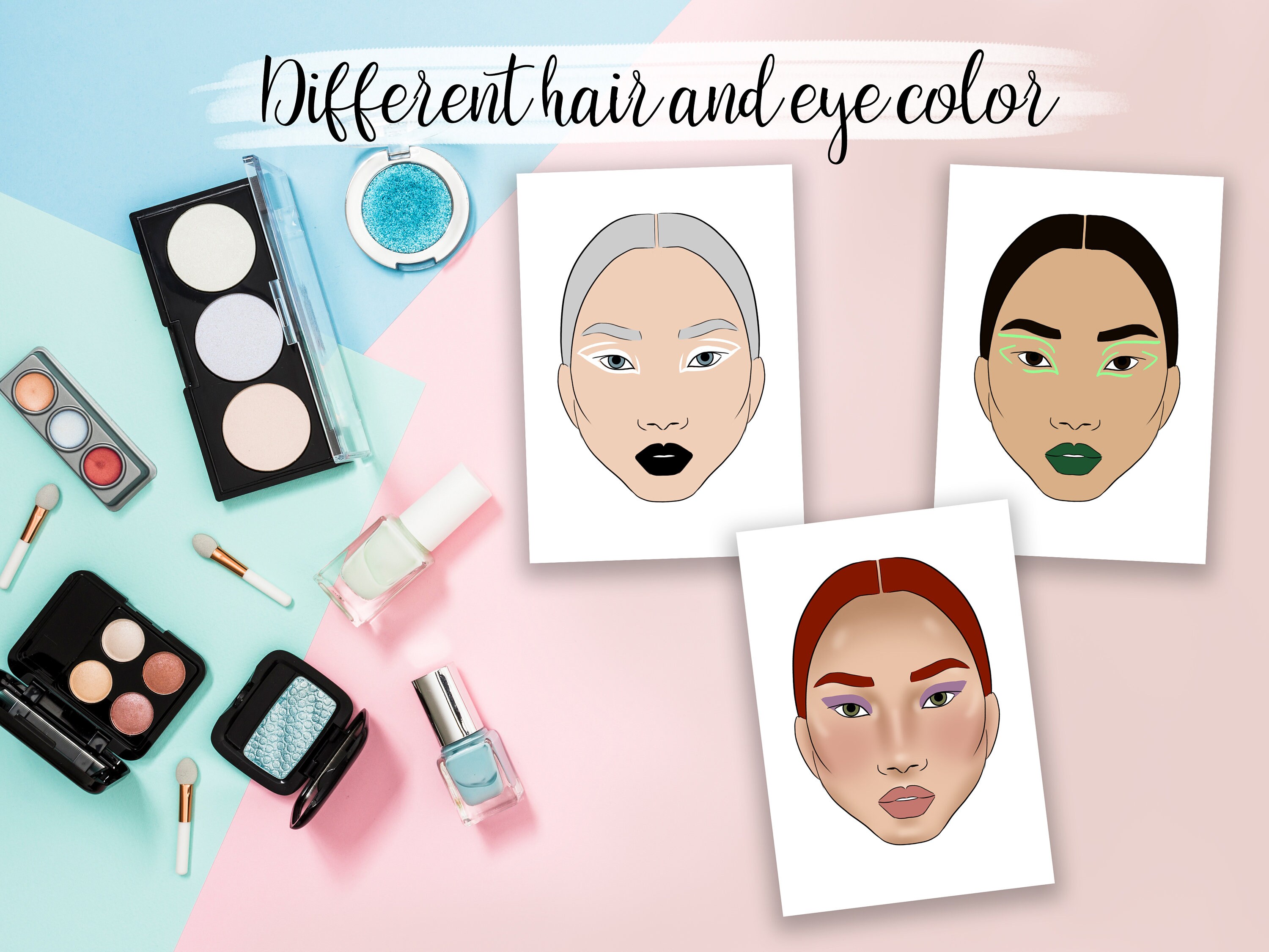 Makeup Face Chart, Asian Girl Face Makeup Sheet, Makeup Artist Template ...