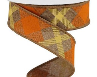 Woven Fall Plaid Wired Ribbon by the Roll 1.5 X 10 Yards - Etsy