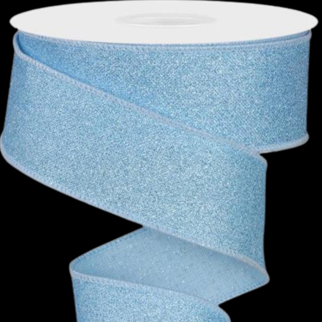 Pale Blue Glitter Wired Ribbon by the Roll 1.5" X 10 Yards RGE1380H1 - Etsy
