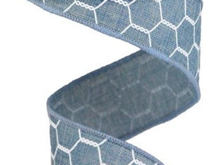 Chicken Wire on Royal Burlap Wired Ribbon by the Roll 1.5" X 10 Yards ...