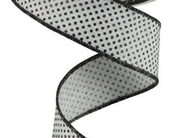 Black Tan Polka Dot Wired Ribbon by the Roll 1.5 X 10 Yards RGE1745NC ...