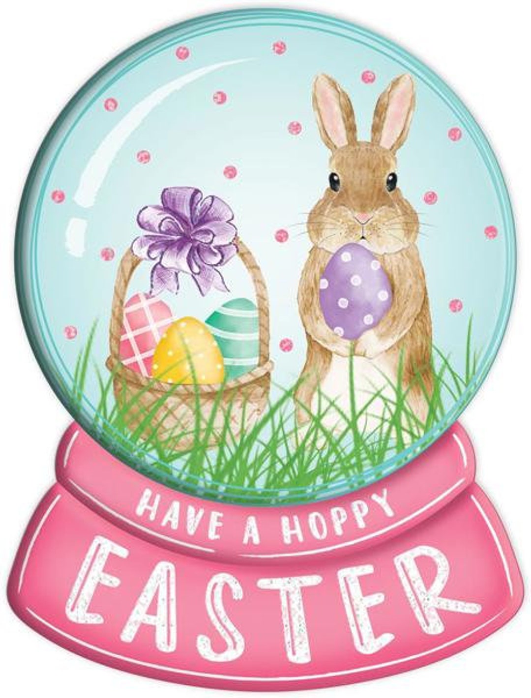 Have a Hoppy Easter Snow Globe Wreath Sign 12.25 X - Etsy