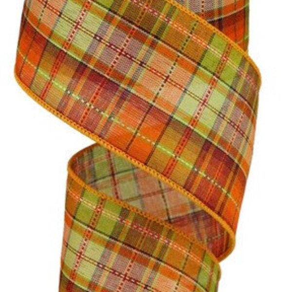 Plaid Wired Ribbon - Etsy