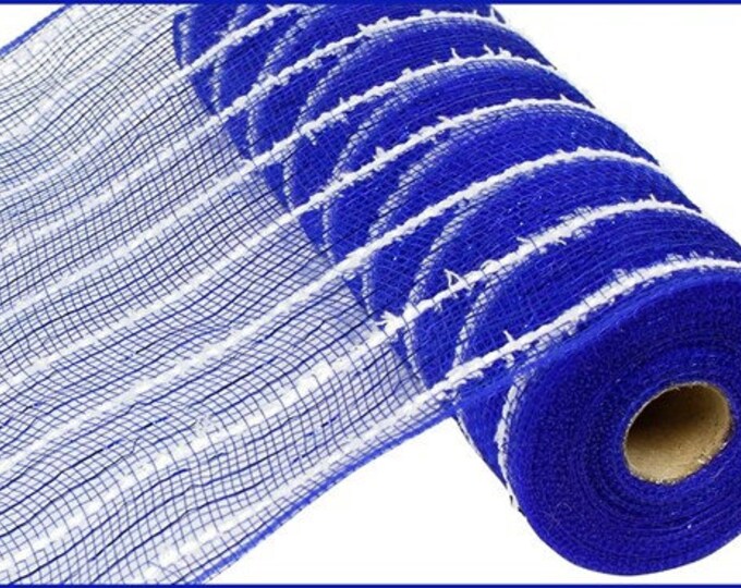 Royal Blue/white Poly Mesh 10.5" X 10 Yards RY810065 - Etsy