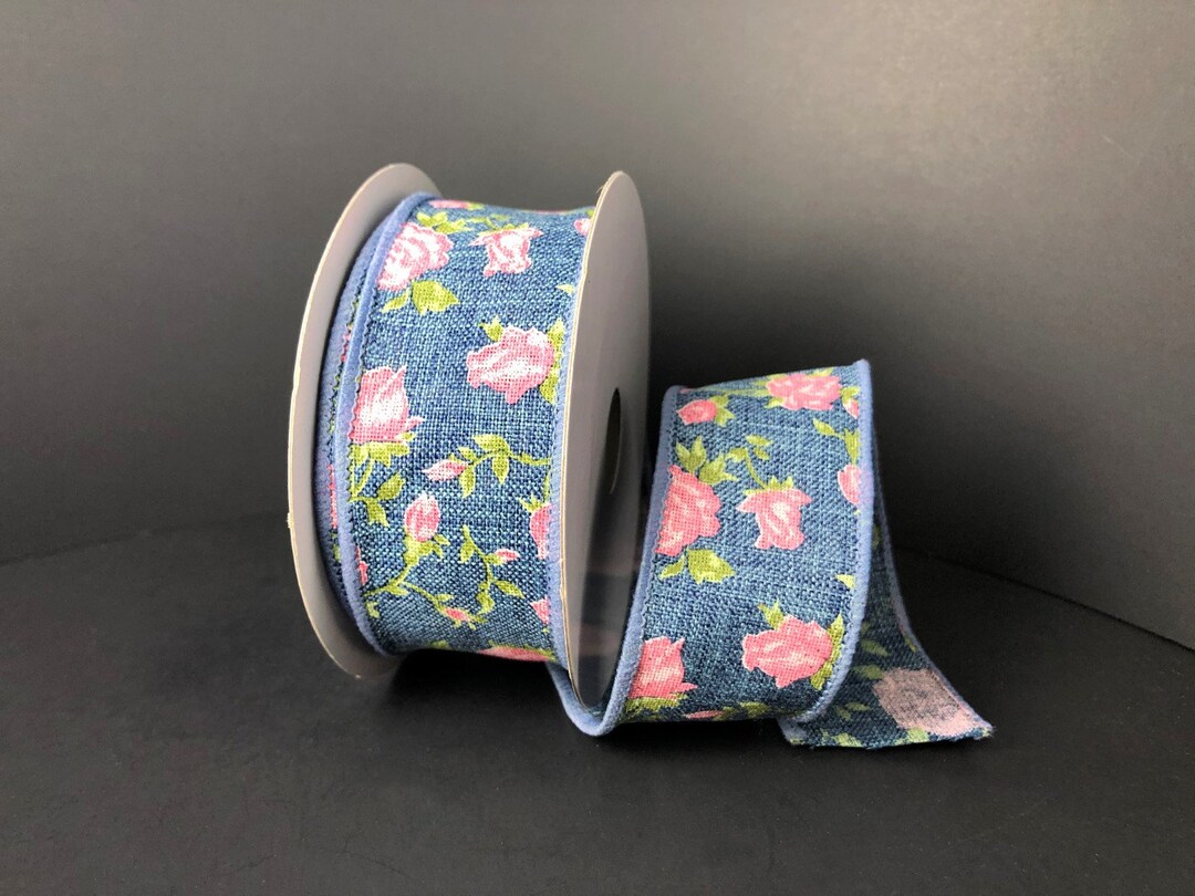 Rose Floral Wired Ribbon by the Roll 1.5" X 10 Yards Q921609-03 - Etsy