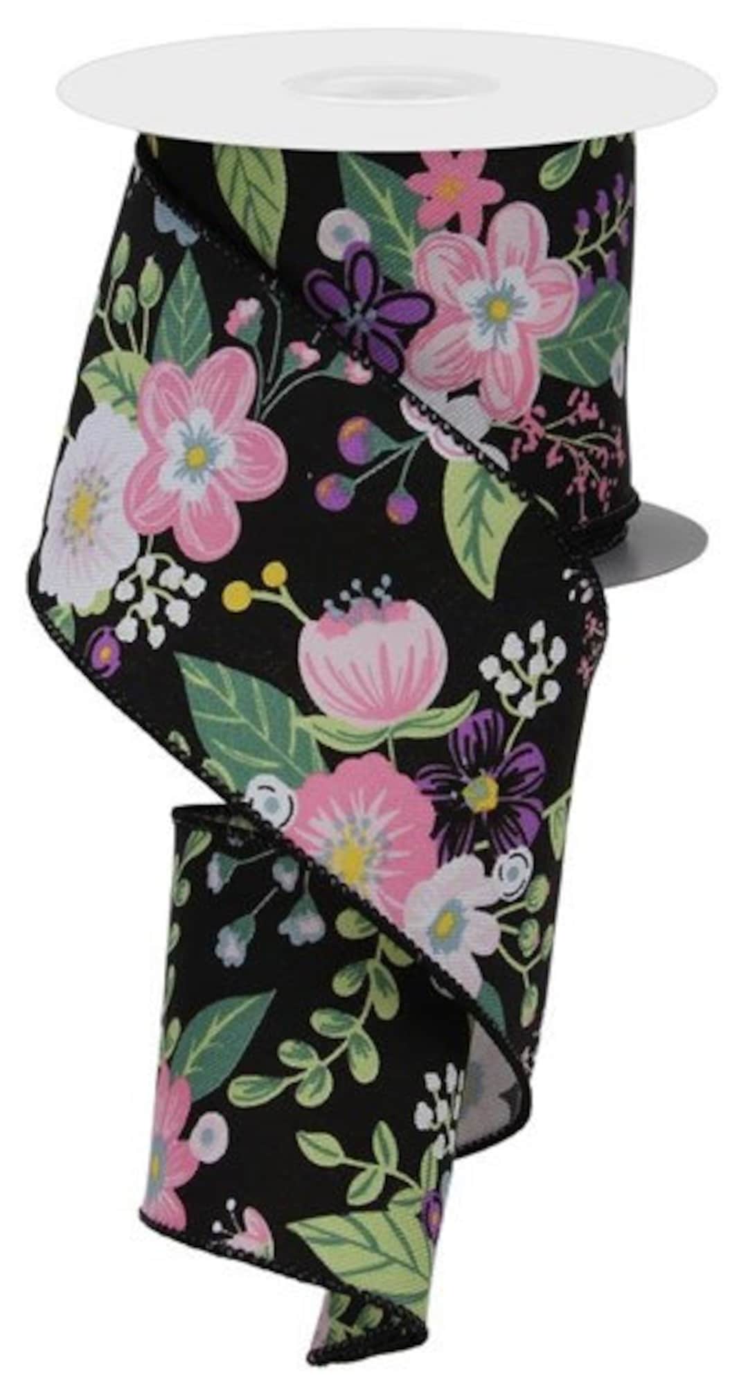 Floral Wired Ribbon by the Roll 2.5" X 10 Yards RGE113302 - Etsy