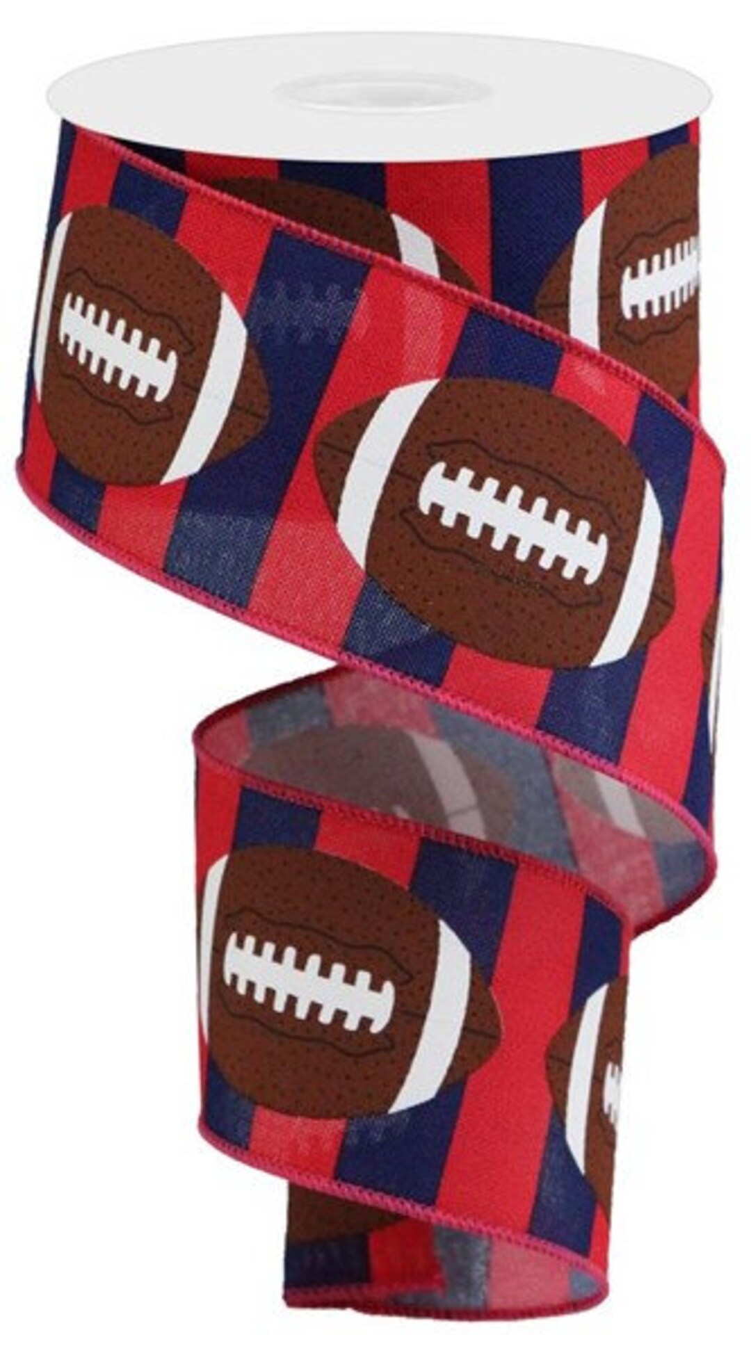 Football Wired Ribbon by the Roll 2.5 X 10 Yards RGA143124 - Etsy
