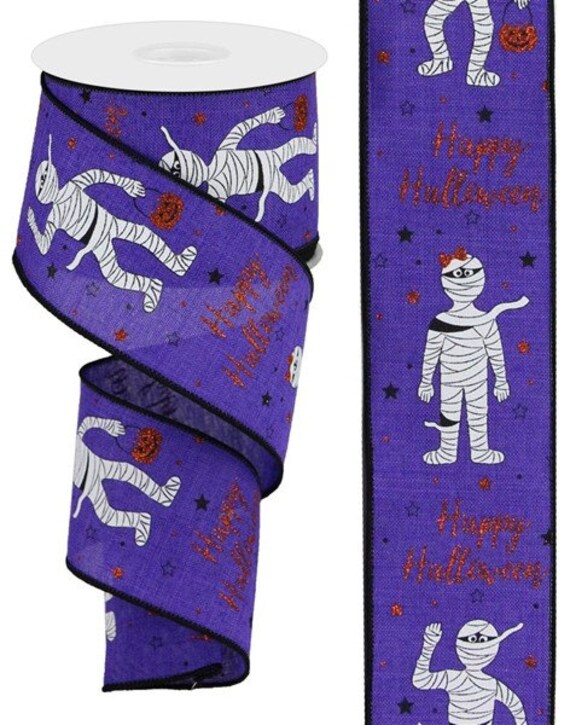 Mummies Halloween Wired Ribbon By the Roll 2.5 x 10 YARD | Etsy