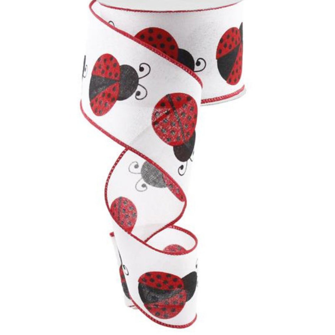 Ladybug Wired Ribbon by the Roll 2.5" X 10 Yards RG0166227 - Etsy