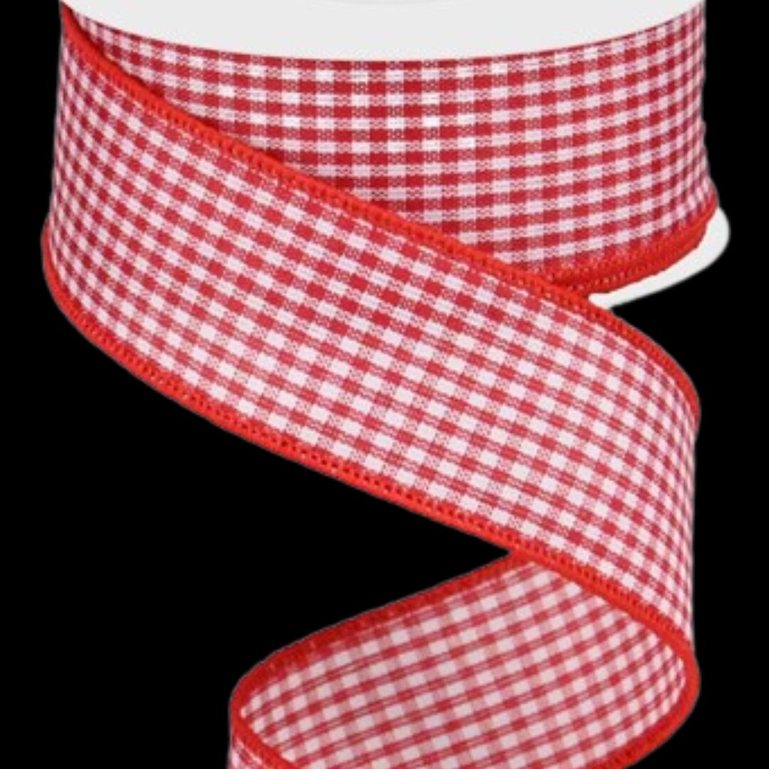 Red White Gingham Check Wired Ribbon by the Roll 1.5" X 10 Yards ...
