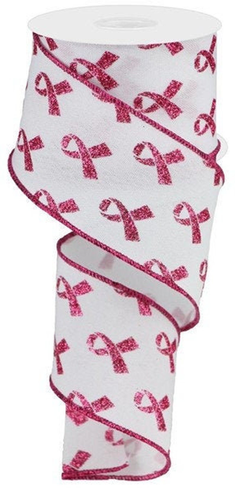 Breast Cancer Awareness Wired Ribbon By the Roll 2.5 x | Etsy