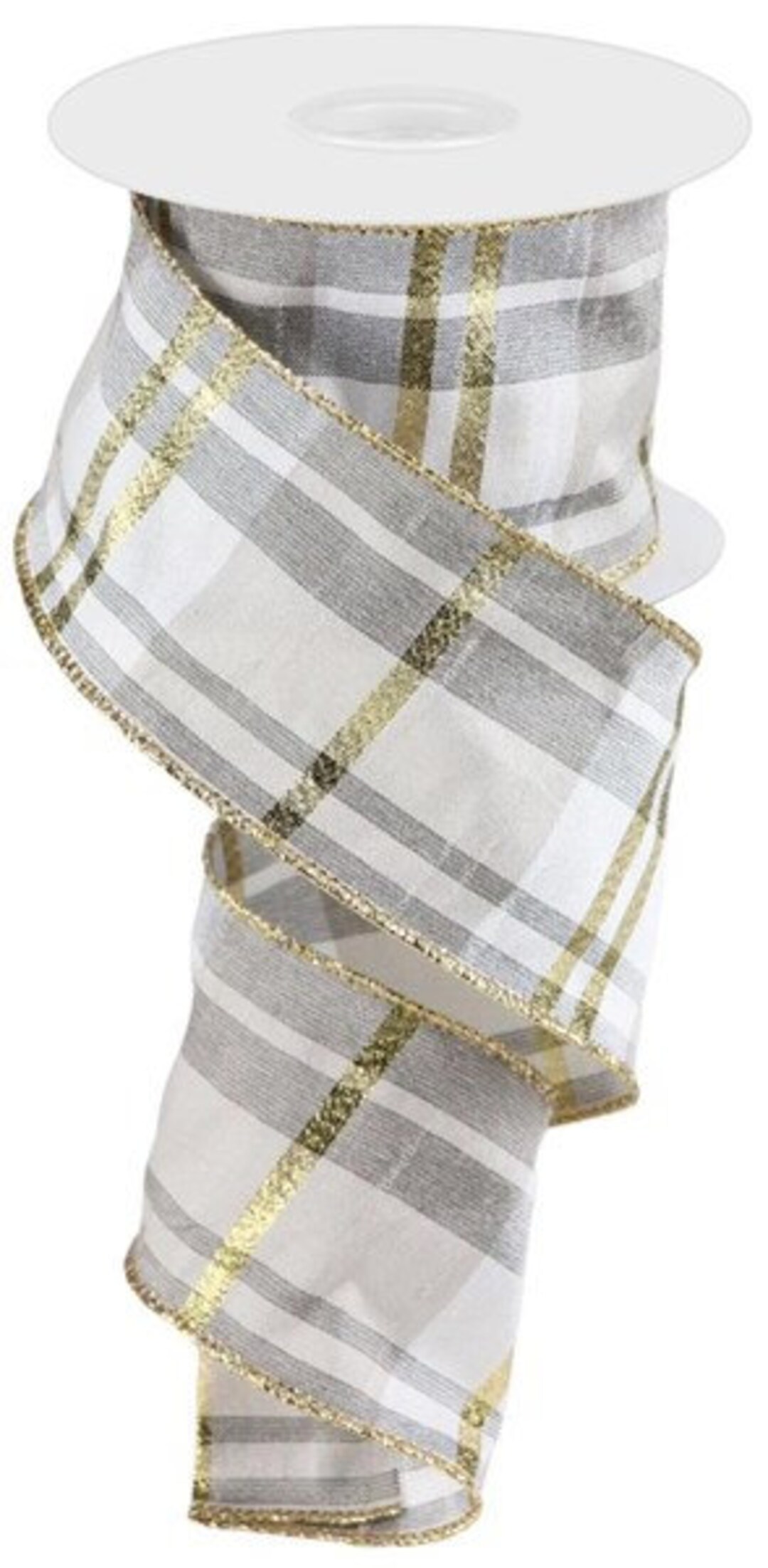 Metallic Plaid Wired Ribbon by the Roll 2.5 X 10 Yards RGC1332F2 - Etsy